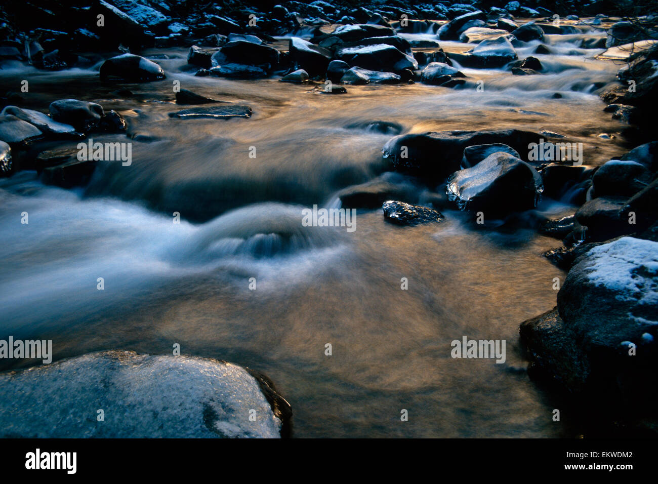 Small Creek In Perseverance Valley Near Juneau W/Ice On Rocks, Tongass ...