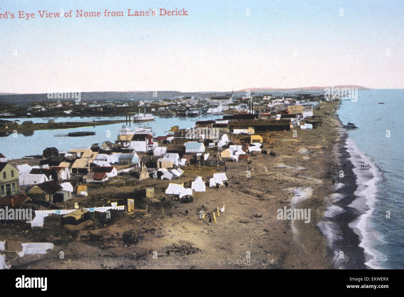 Nome Alaska Beach And Town Early 1900's Stock Photo - Alamy