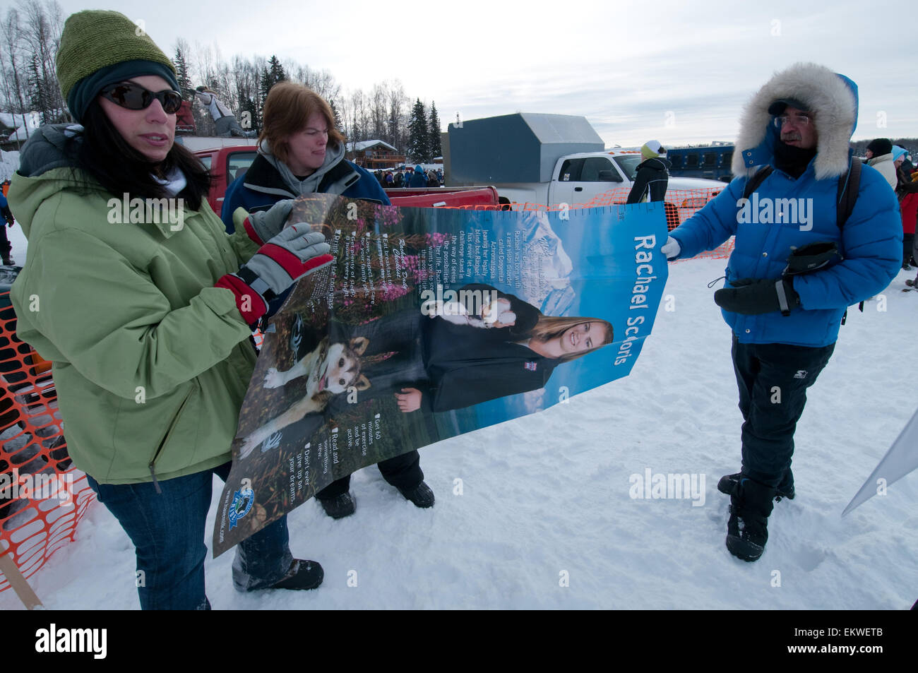Race Fans Hold A Life-Size Poster Of Rachael Scdoris Before The Restart ...