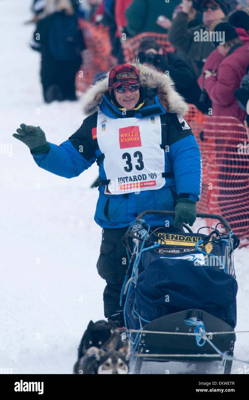 Martin Buser Team Leaves The Start Line During The Restart Day Of ...
