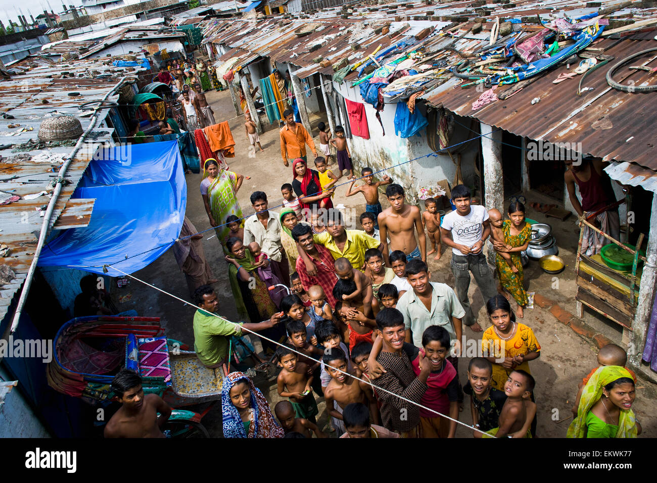 A Group Of People In The Slums; Sylhet, Bangladesh Stock Photo - Alamy