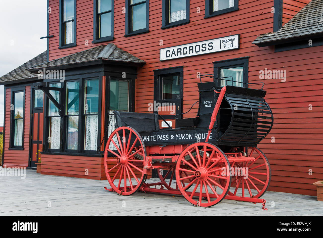 Historic train station at Carcross, Yukon Territory, Canada Stock Photo ...