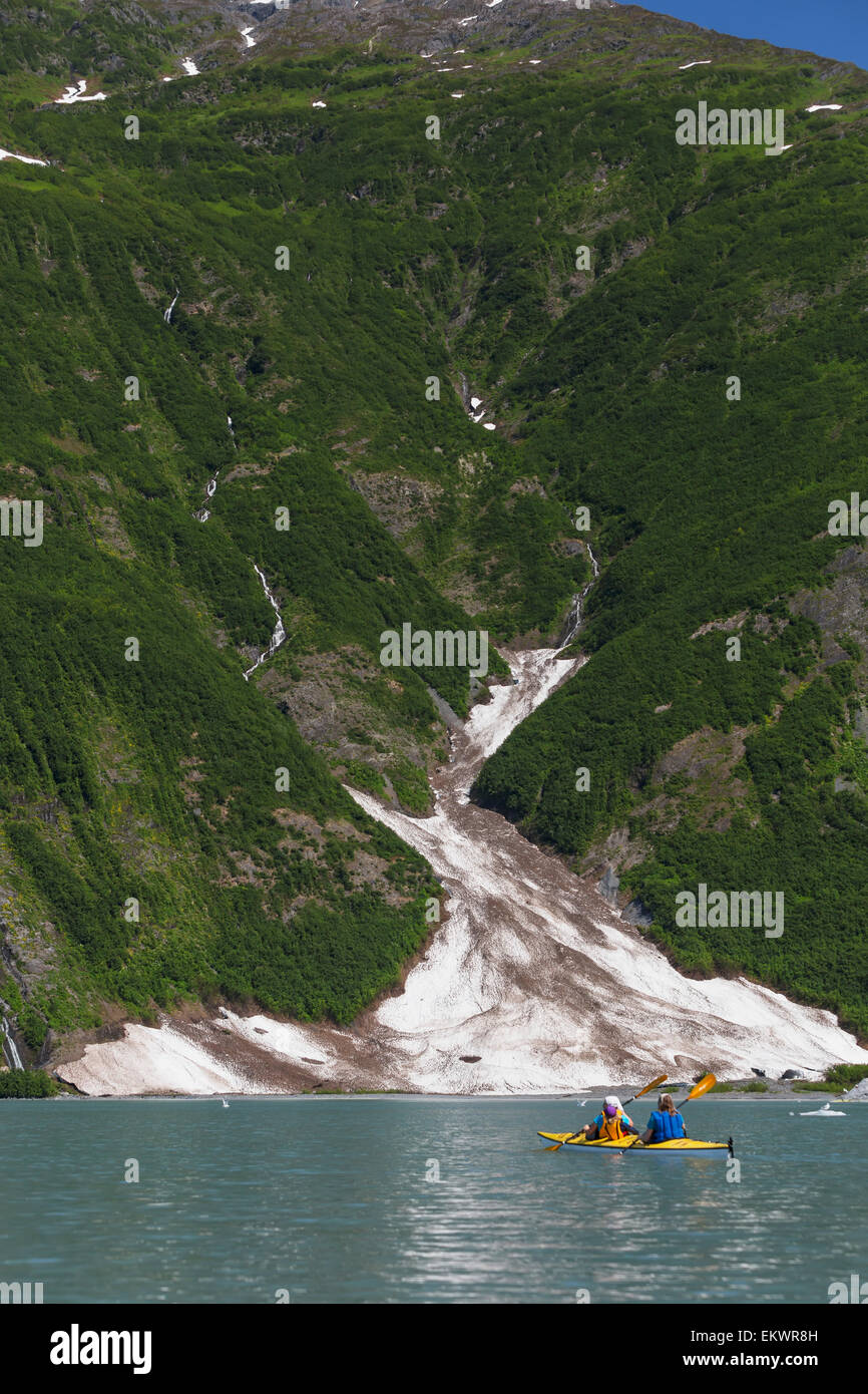Sea kayakers in Shoup Bay State Marine Park, Prince William Sound ...