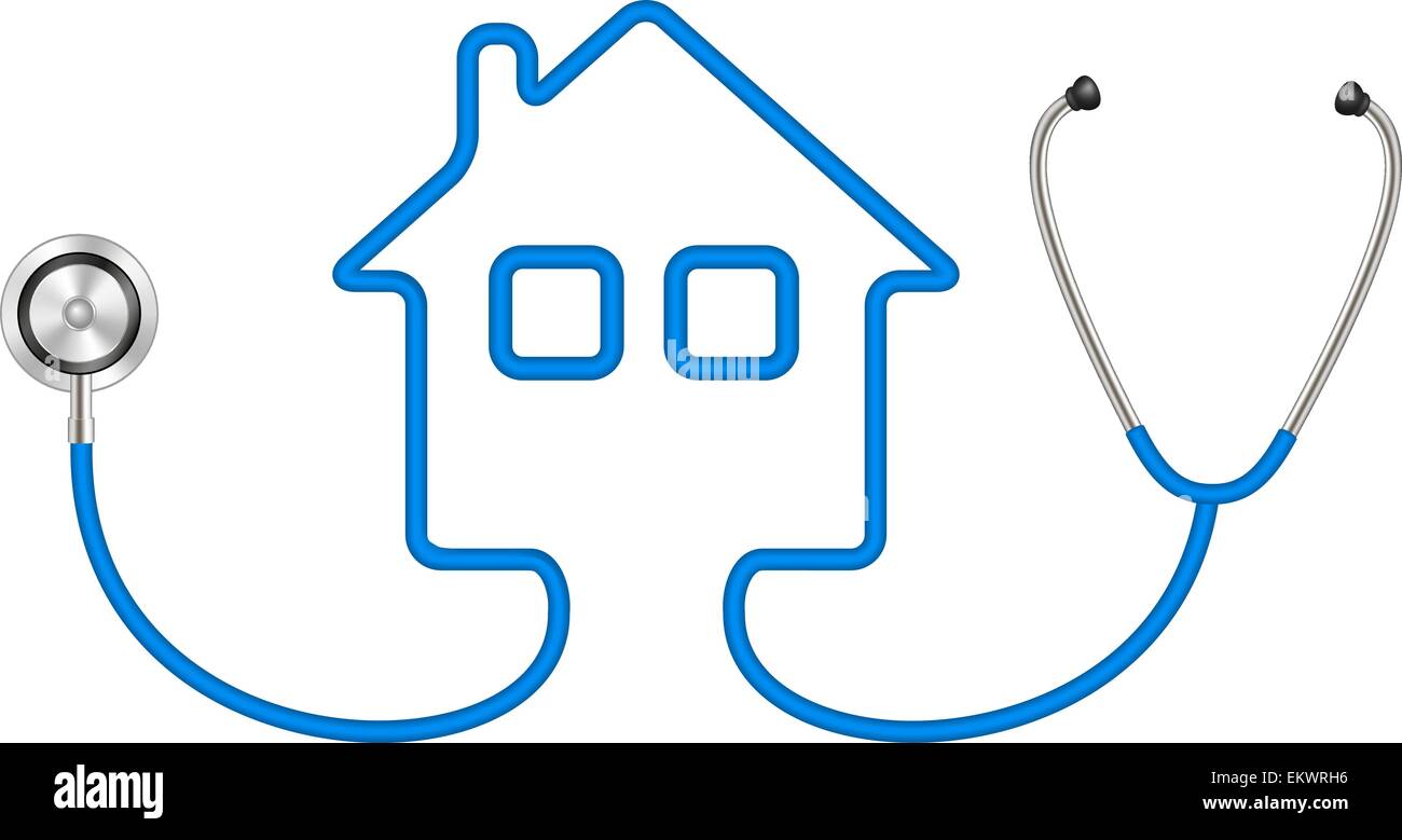 Stethoscope in shape of house in blue design Stock Vector Image & Art ...