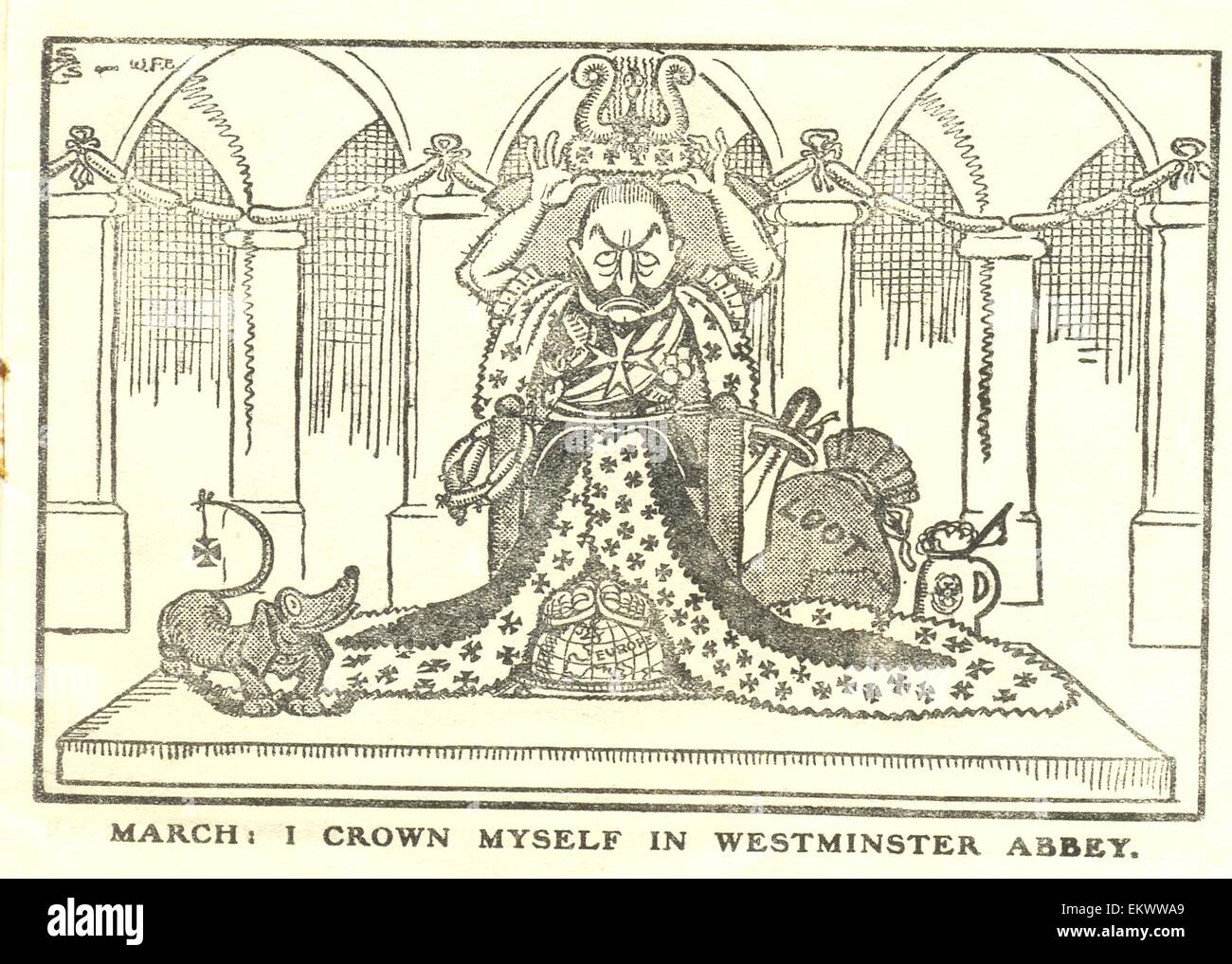 Illustration for March from The Kaiser's Kalendar for 1915 or The Dizzy ...