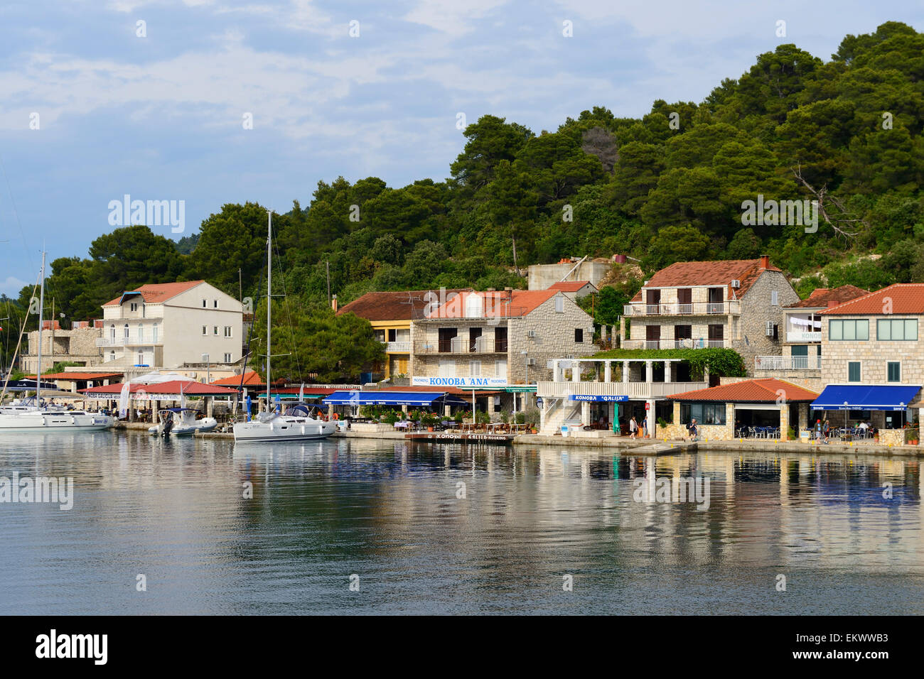 Pomena harbour on Mljet Island on Dalmatian Coast of Croatia Stock ...