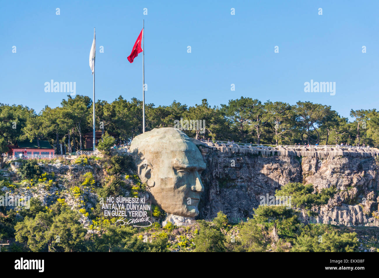 Giant Ataturk Statue, Antalya, Mediterranean Region, Turkey Stock Photo ...