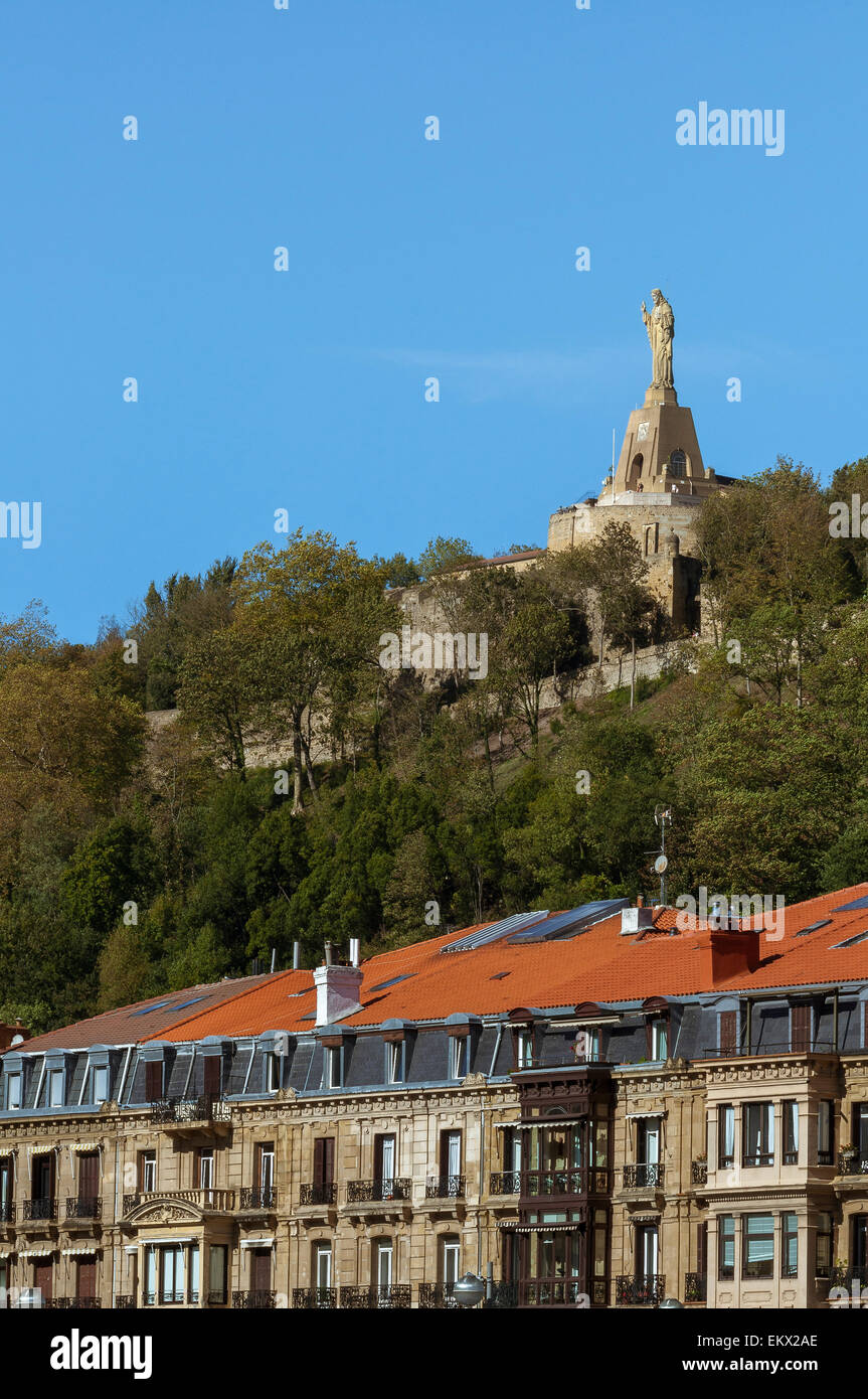 Heart of Jesus Statue, San Sebastian, Spain Stock Photo - Alamy