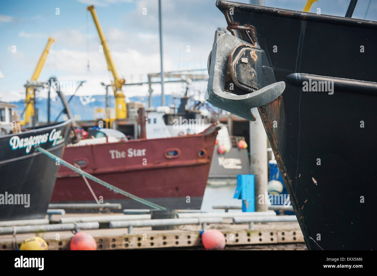 Commercial fishing boats docked at the Homer small boat harbor, Homer ...