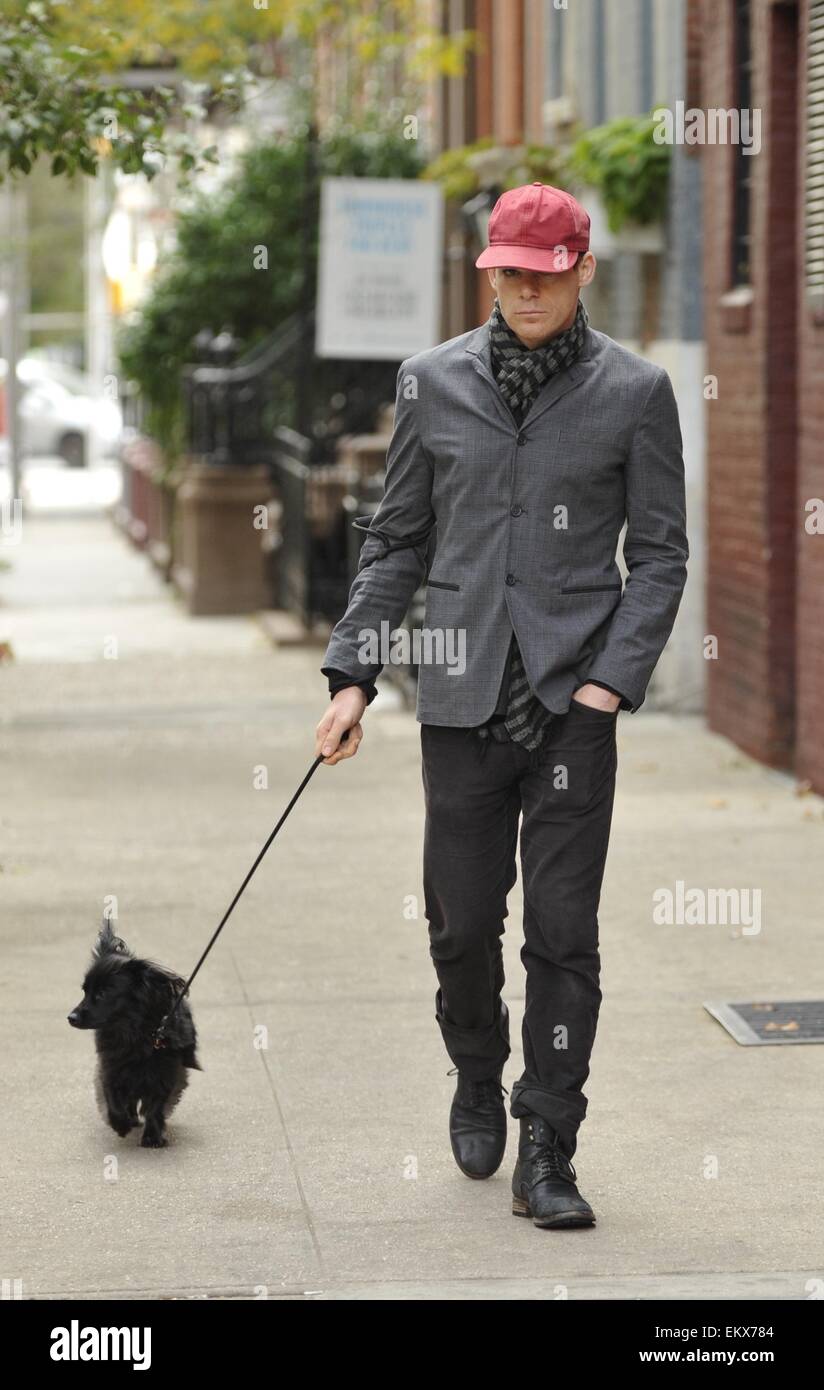 Michael C Hall walking his dog in Soho Featuring: Michael C Hall Where ...
