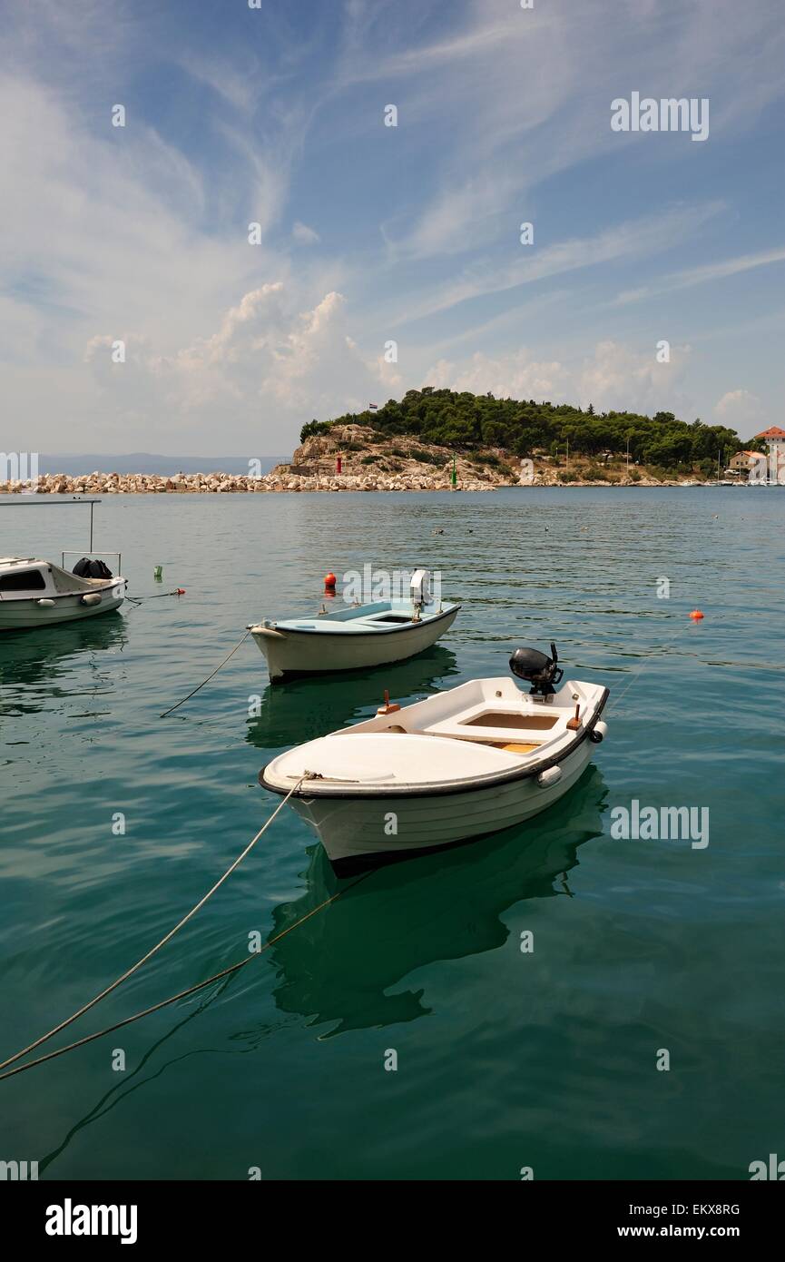 Harbour with boat Stock Photo - Alamy