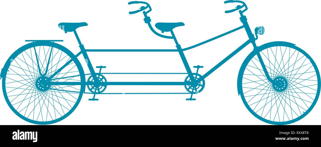 Retro tandem bicycle in blue design Stock Vector Image & Art - Alamy