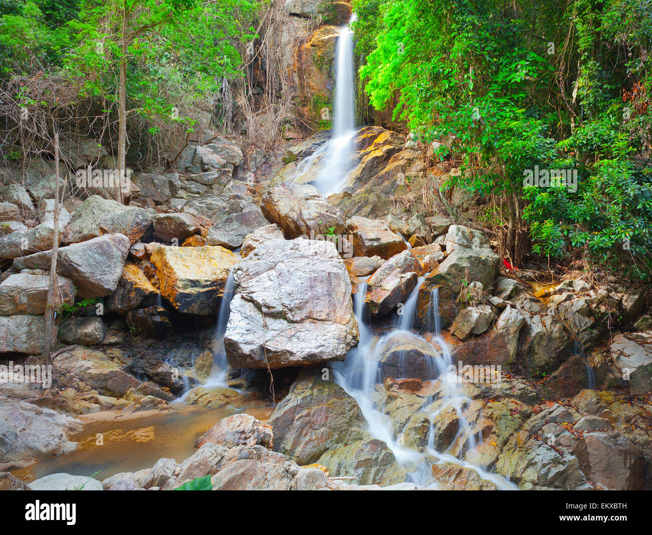 beautiful cascade waterfall, koh Samui, Thailand Stock Photo - Alamy