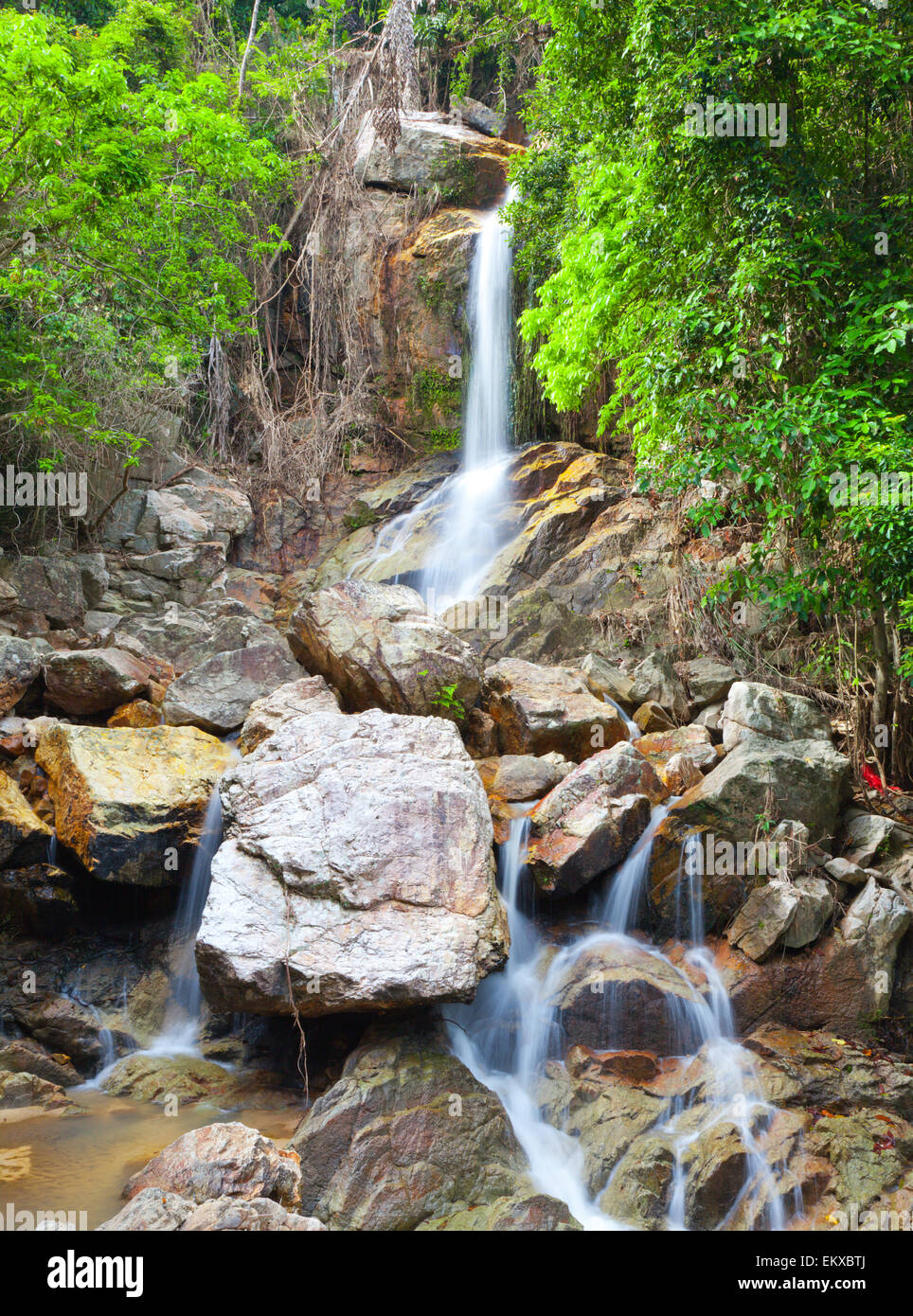 beautiful cascade waterfall, koh Samui, Thailand Stock Photo - Alamy