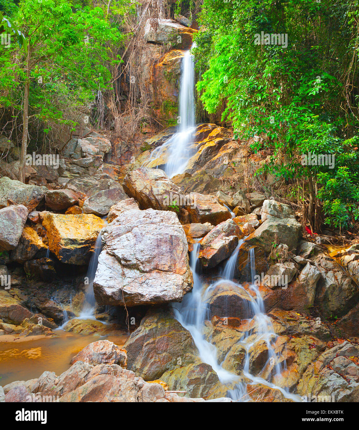 beautiful cascade waterfall, koh Samui, Thailand Stock Photo - Alamy