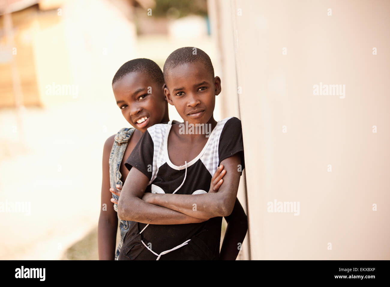 Portrait Of Two Ugandan Children; Kampala Uganda Africa Stock Photo - Alamy