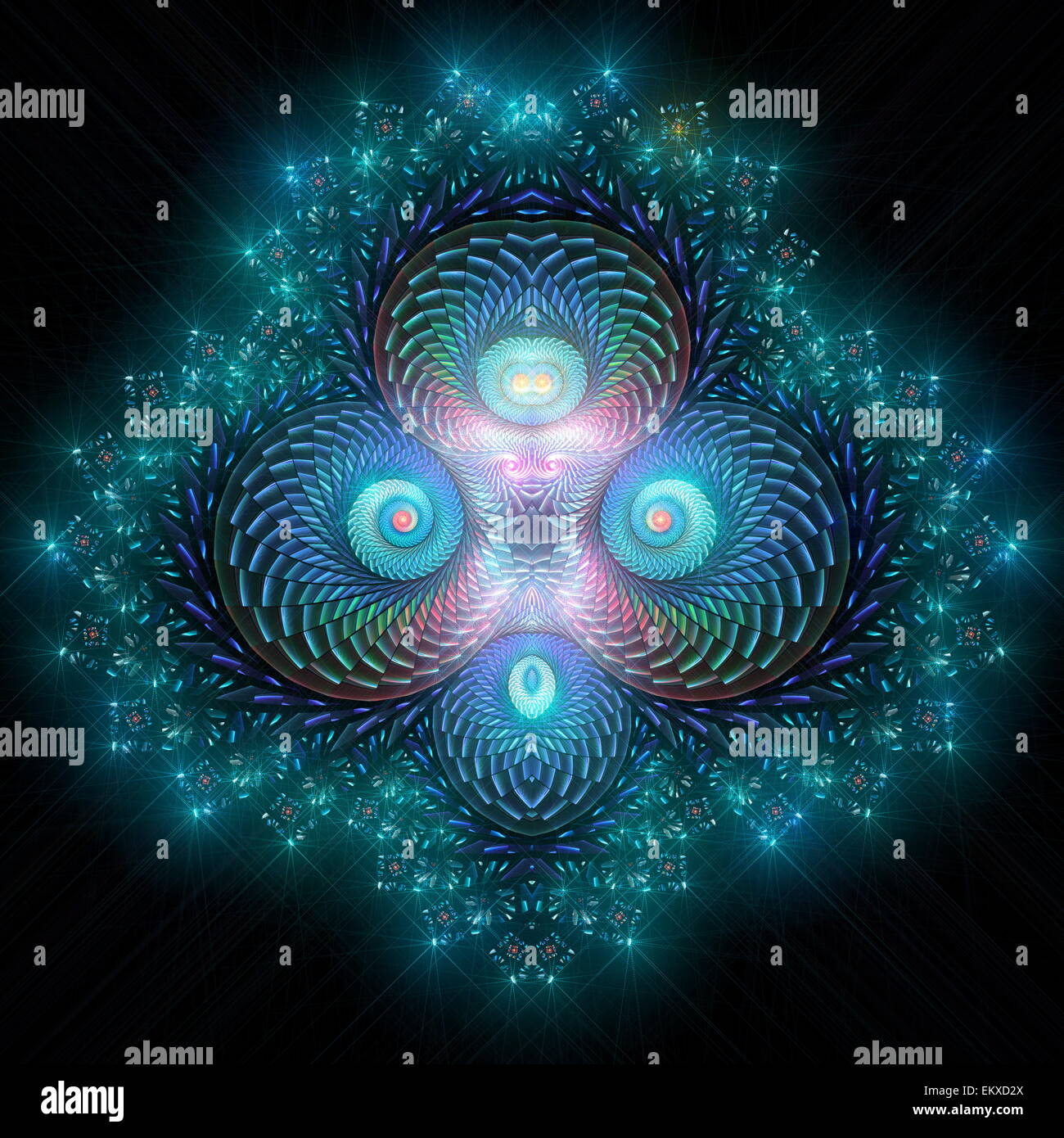 Brilliant fractal pattern resembling icy Mayan bas.Fractal graphics ...