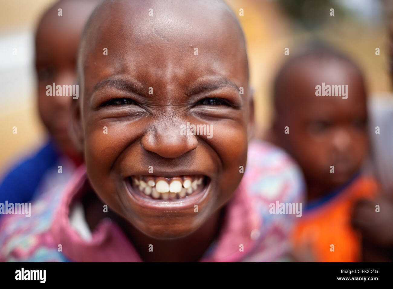 Close-Up Of Young Ugandan Child Making A Face; Kampala Uganda Africa ...