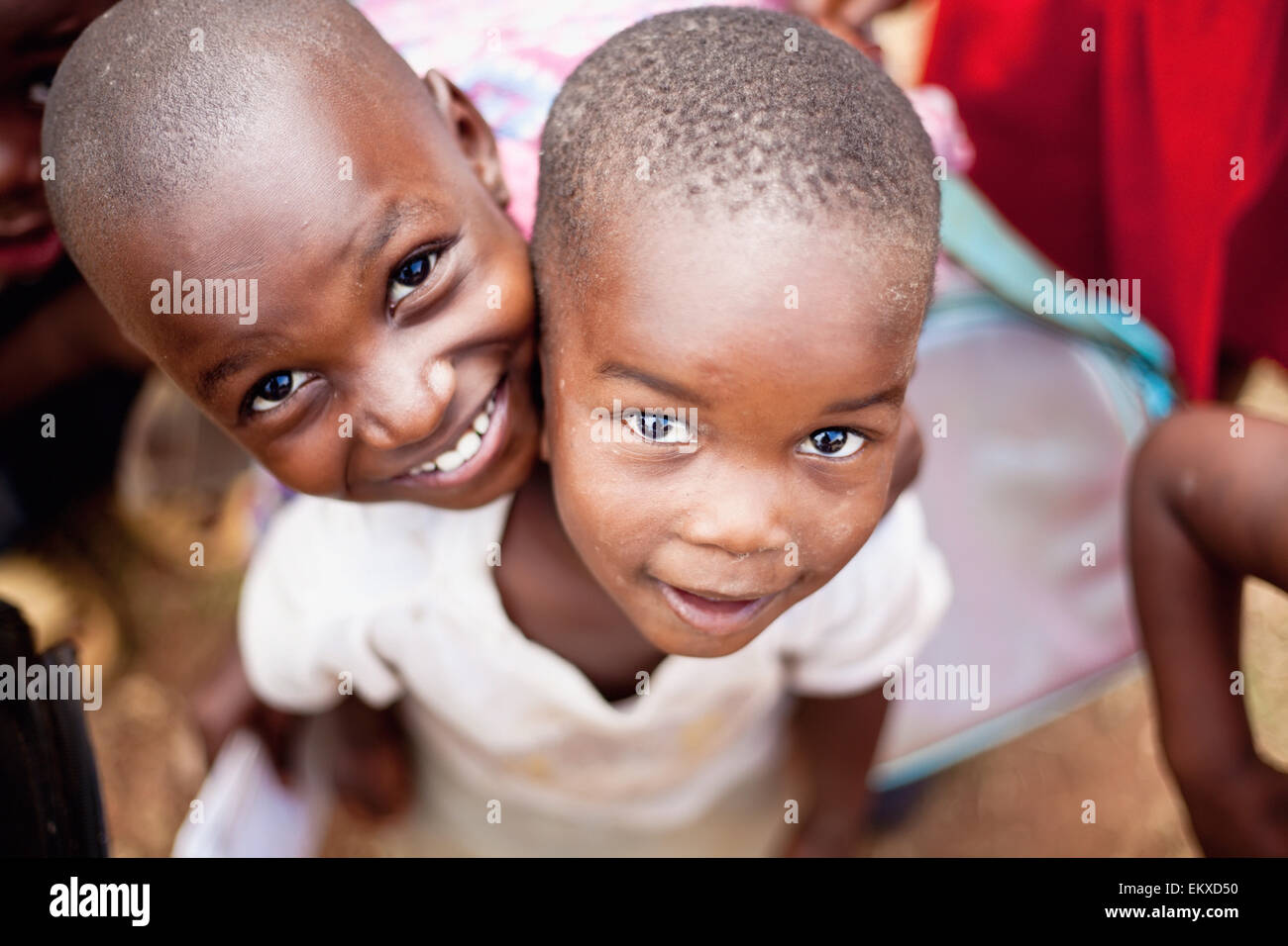 Two Happy Young Ugandan Children; Kampala Uganda Africa Stock Photo - Alamy