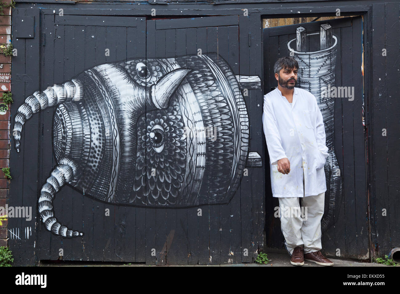 Mural on gates Brick Lane, London Stock Photo - Alamy