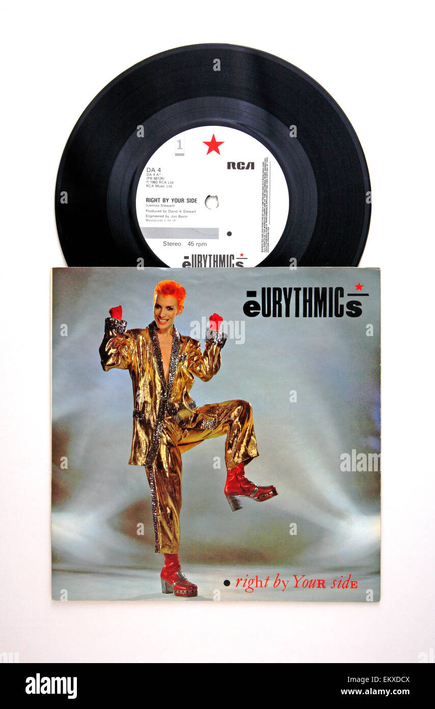A 45 rpm vinyl single record by the Eurythmics with cover Stock Photo ...