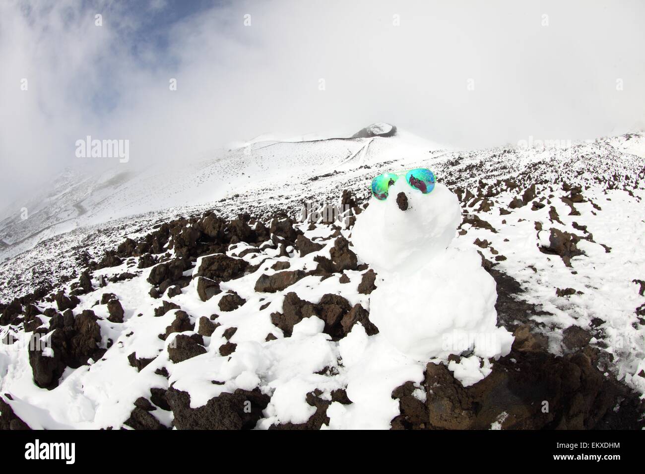 Volcano snow Mount Etna is an active stratovolcano on the east coast of ...