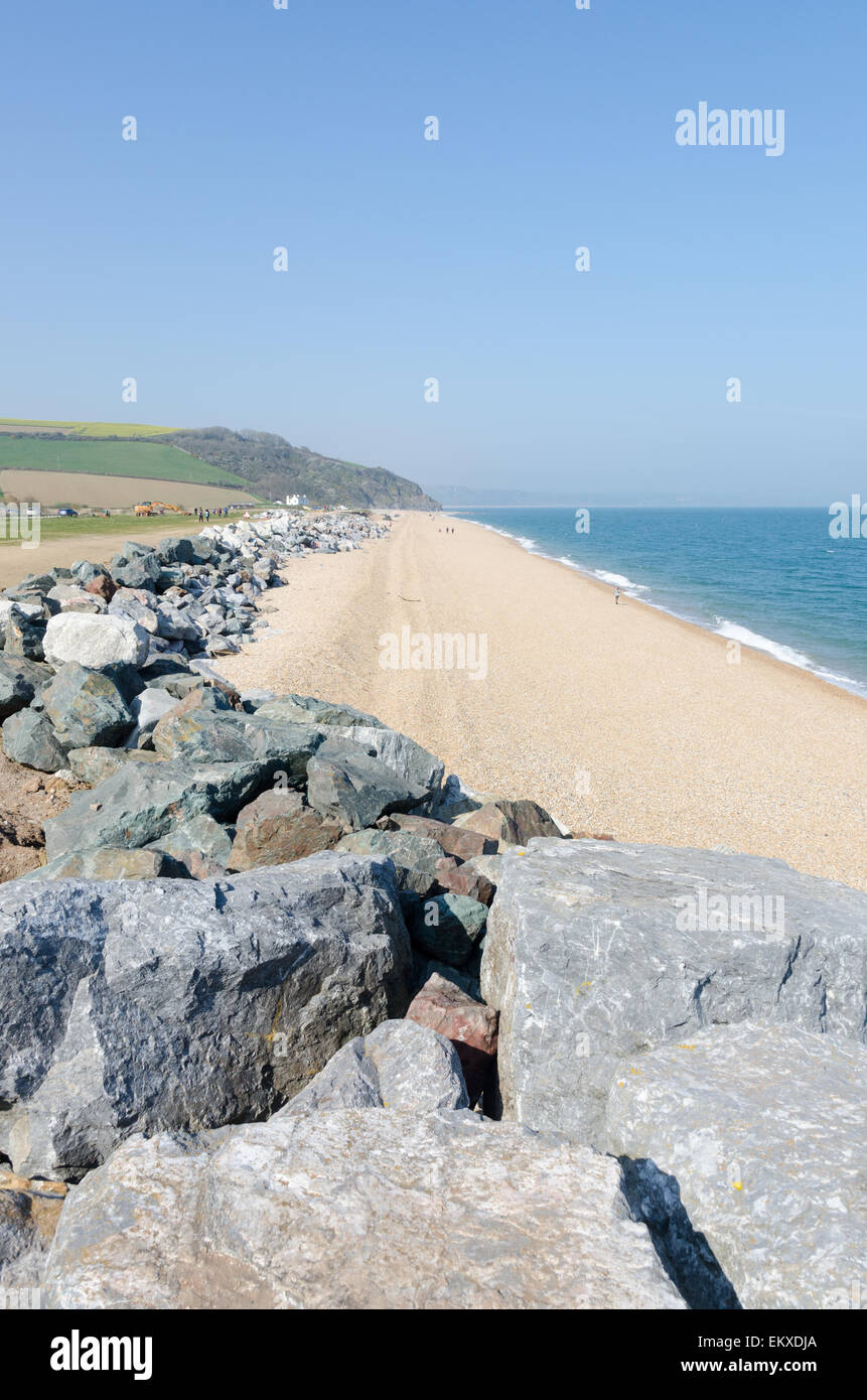 Large boulders used as sea defence in the South Hams village of ...