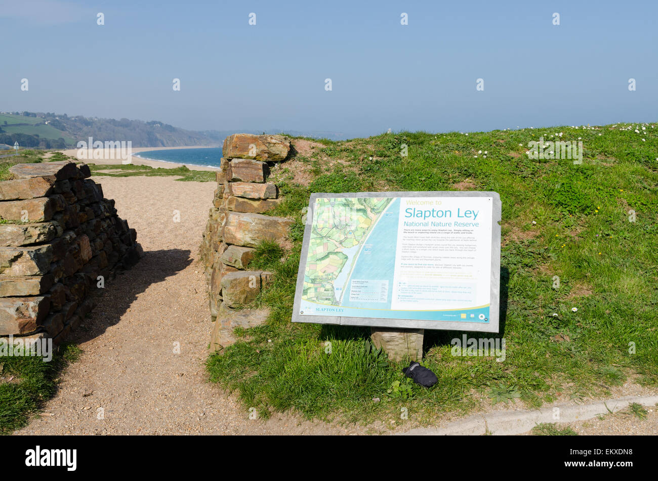 Information board at Slapton Ley National Nature Reserve in Torcross ...