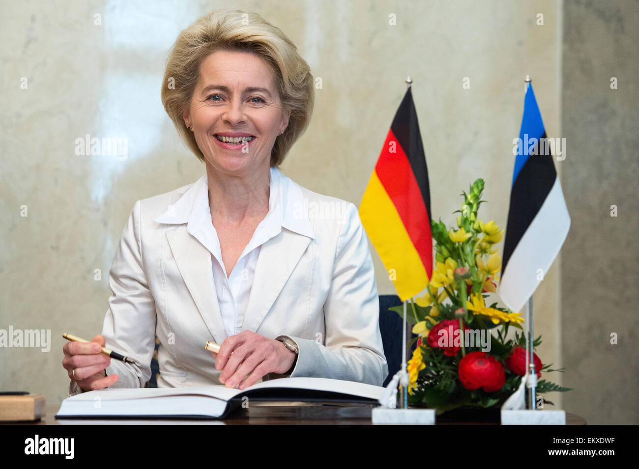 Tallin, Estonia. 14th Apr, 2015. German Defense Minister Ursula von der ...