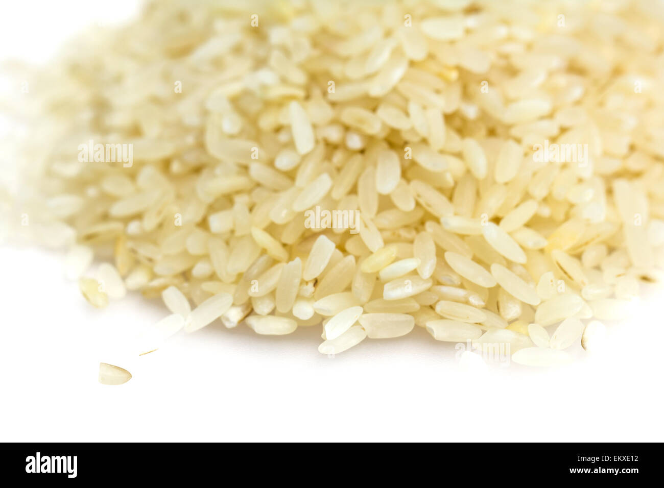 The boiled Chinese rice a hill isolated on white background Stock Photo ...