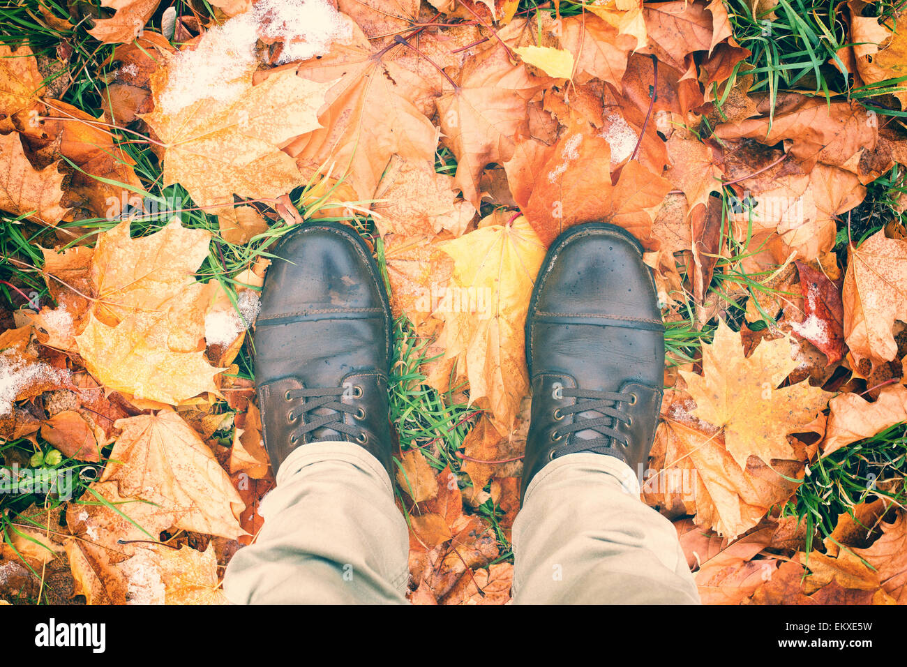 Feet shoes walking in nature Stock Photo - Alamy