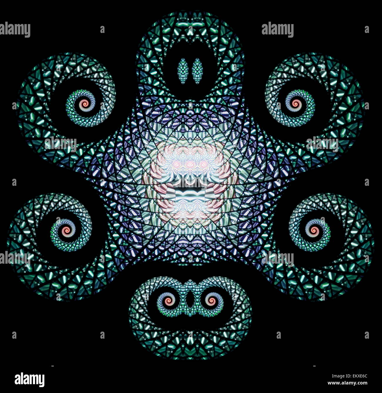 Brilliant fractal pattern resembling ice octopus. abstraction-based ...