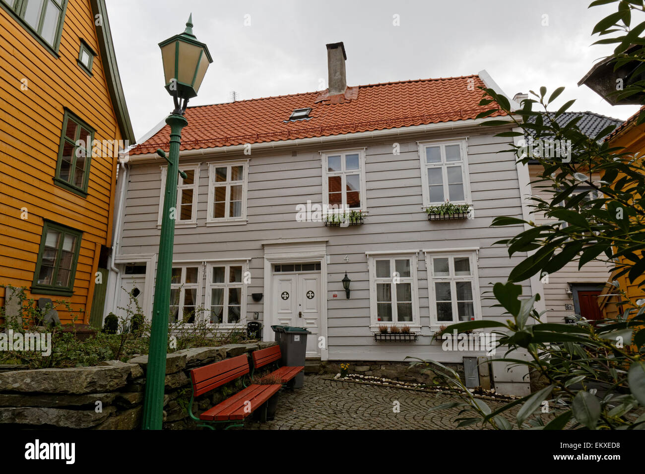 Wooden house in the Bergen city center Stock Photo - Alamy