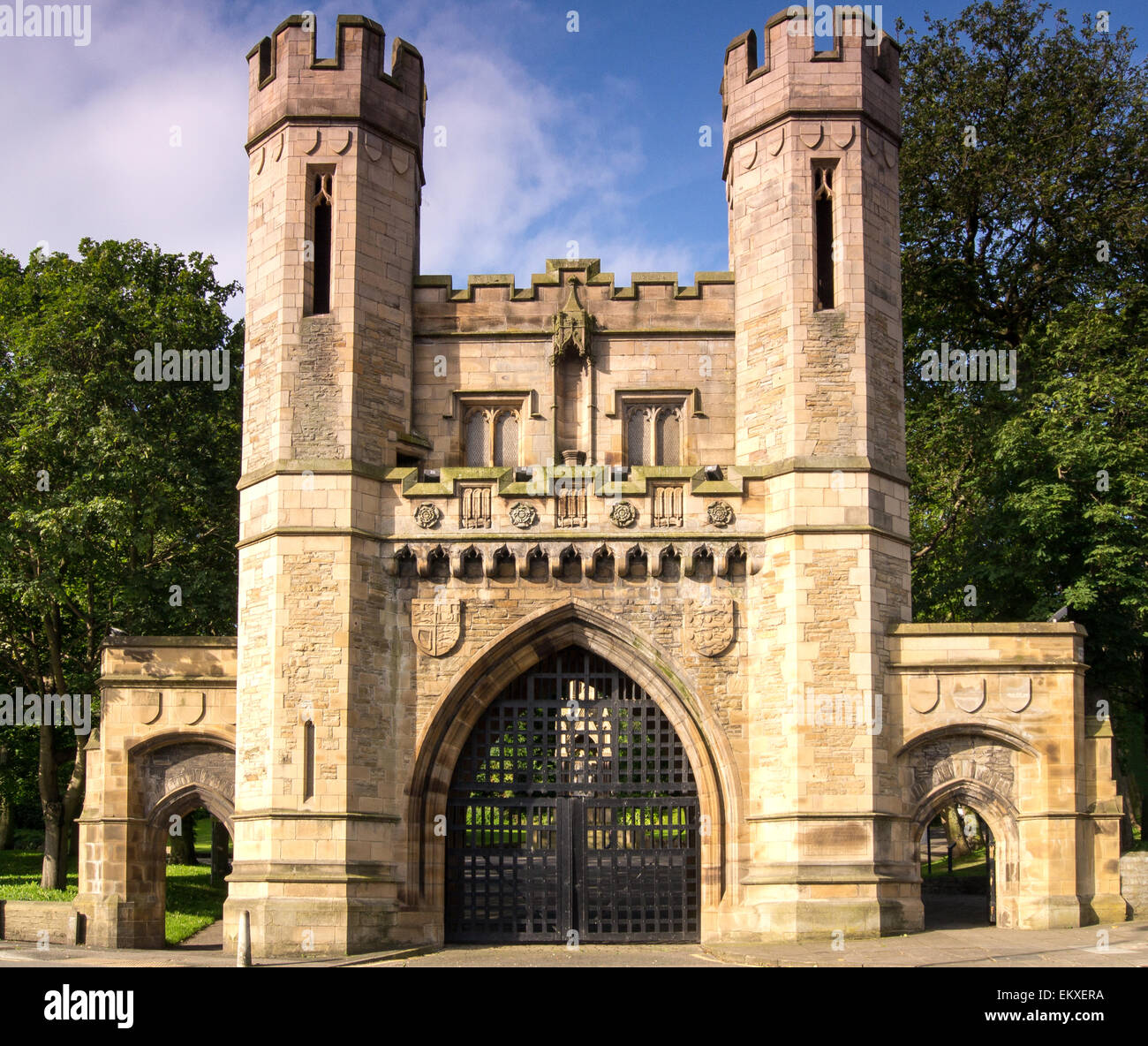 The Norman Arch in Lister Park, Bradford, West Yorkshire, England Stock ...