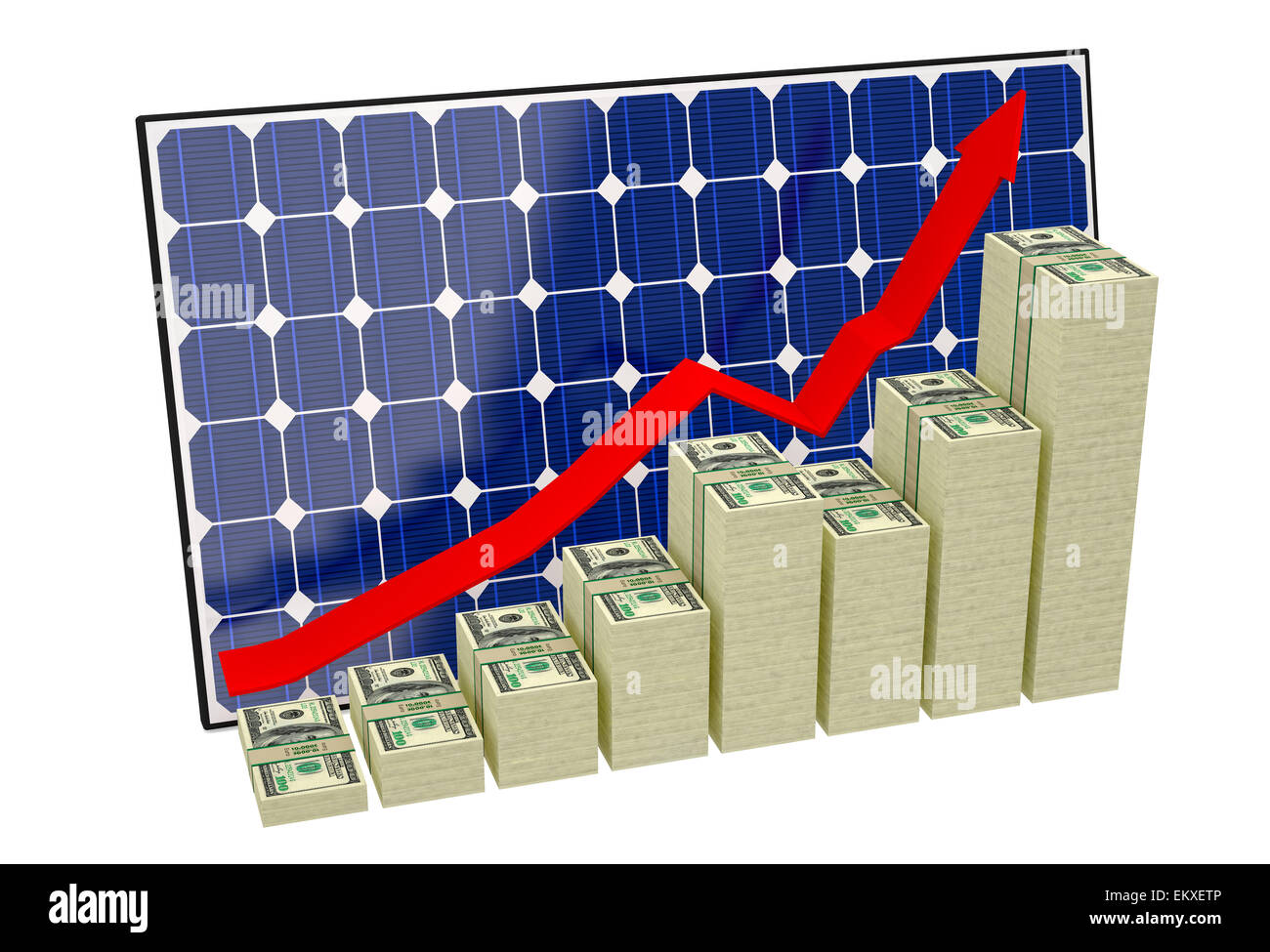 Solar Panel - Bar graphs made from Dollar banknotes Stock Photo - Alamy