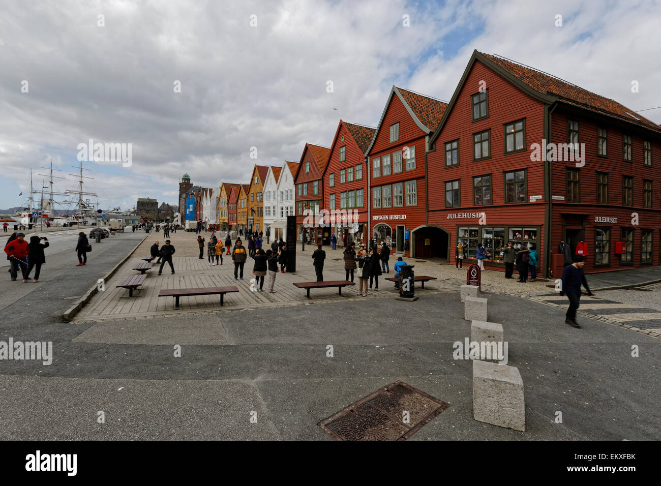 The famous Hanseatic Bryggen / German Warf, Bryggen in Bergen, Norway ...