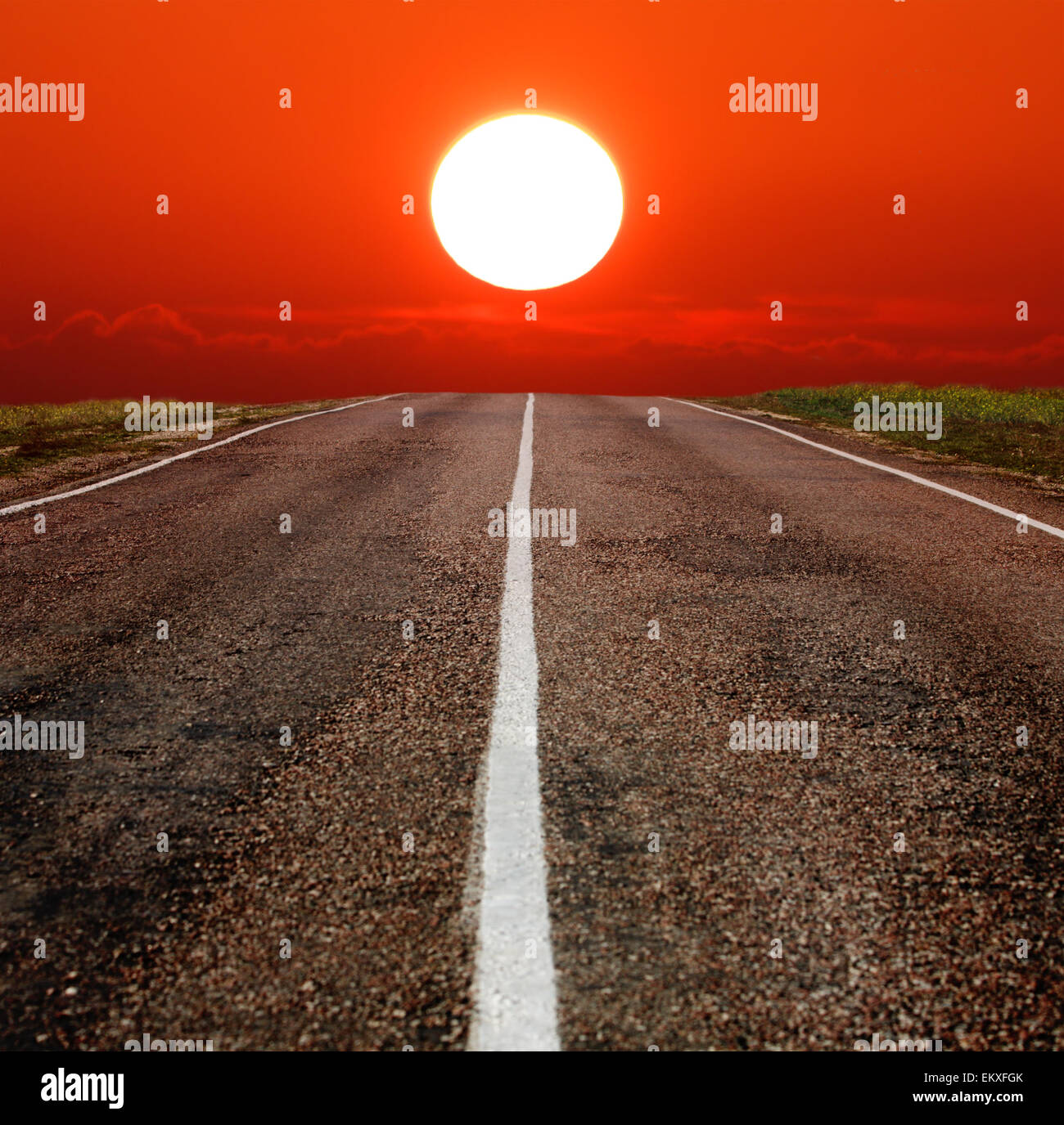 road to a sunset Stock Photo - Alamy