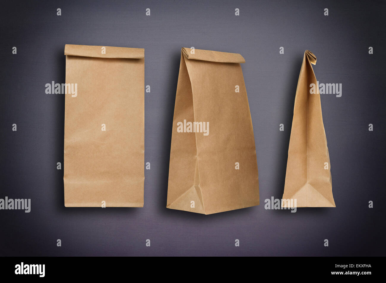 Chalkboard with paper bags Stock Photo - Alamy