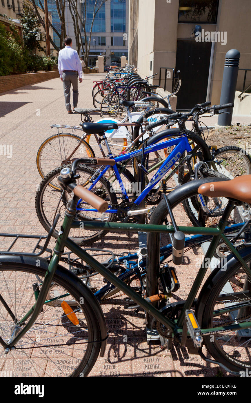 Bike rack at university - USA Stock Photo - Alamy