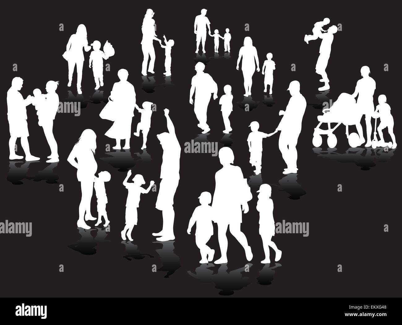 Family shadow concept Stock Vector Images - Alamy