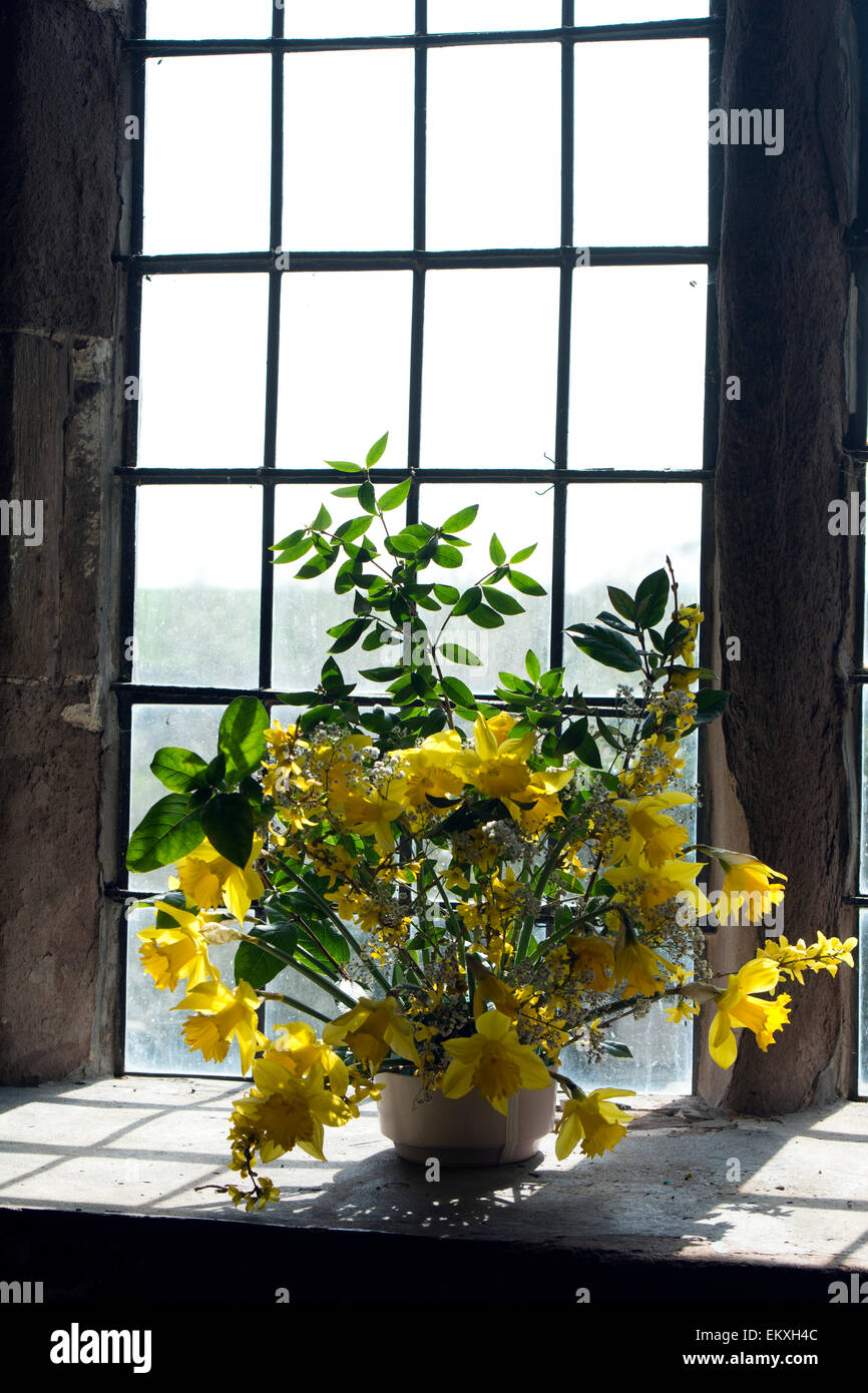 Easter flowers in St. Deinst`s Church, Llangarron, Herefordshire ...