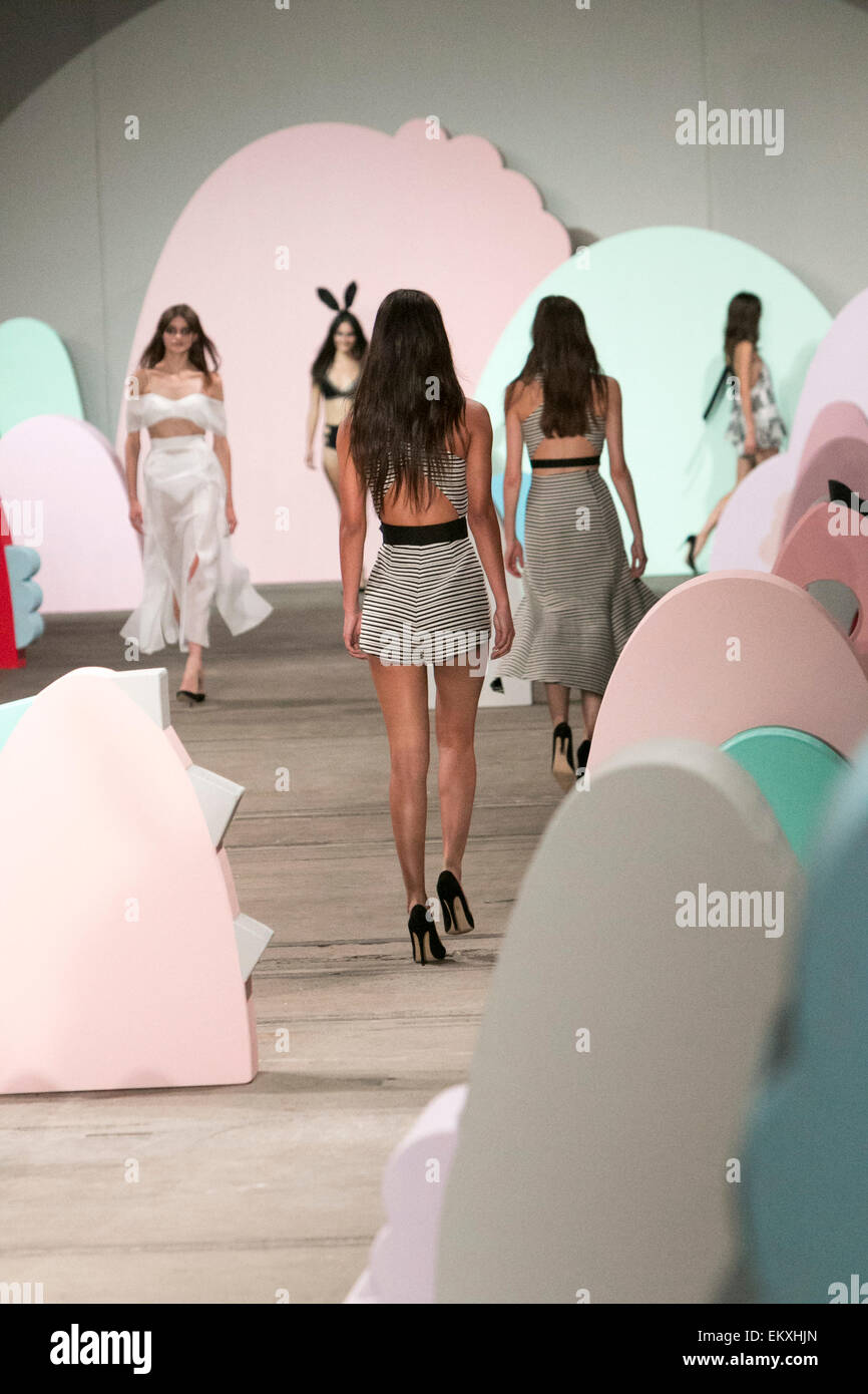 Sydney, Australia. 14th Apr, 2015. Model on the runway during Alice ...