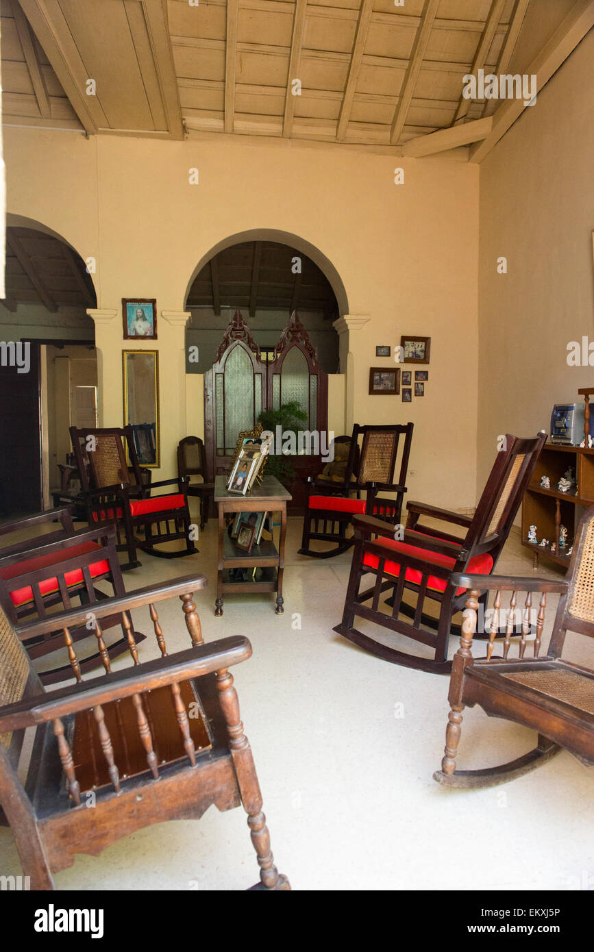 Cuba Trinidad typical Cuban home sitting room with rocking chair chairs ...