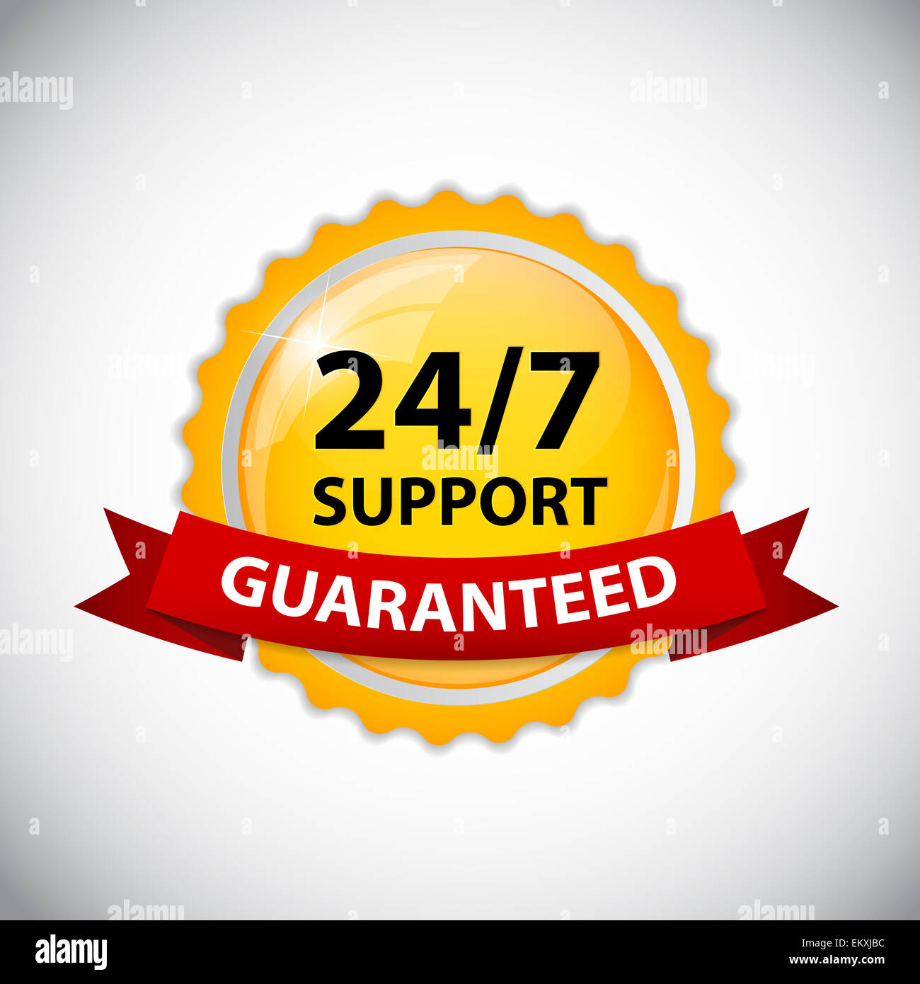 Vector 24/7 SUPPORT Sign, Label Template Stock Photo - Alamy