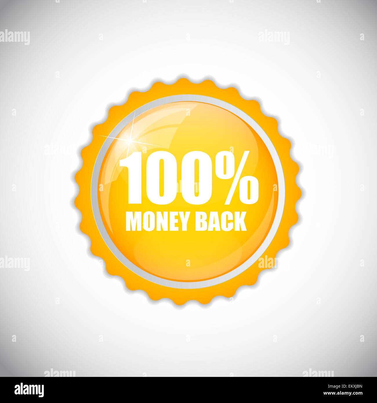 100% Money Back Golden Label Vector Illustration Stock Photo - Alamy