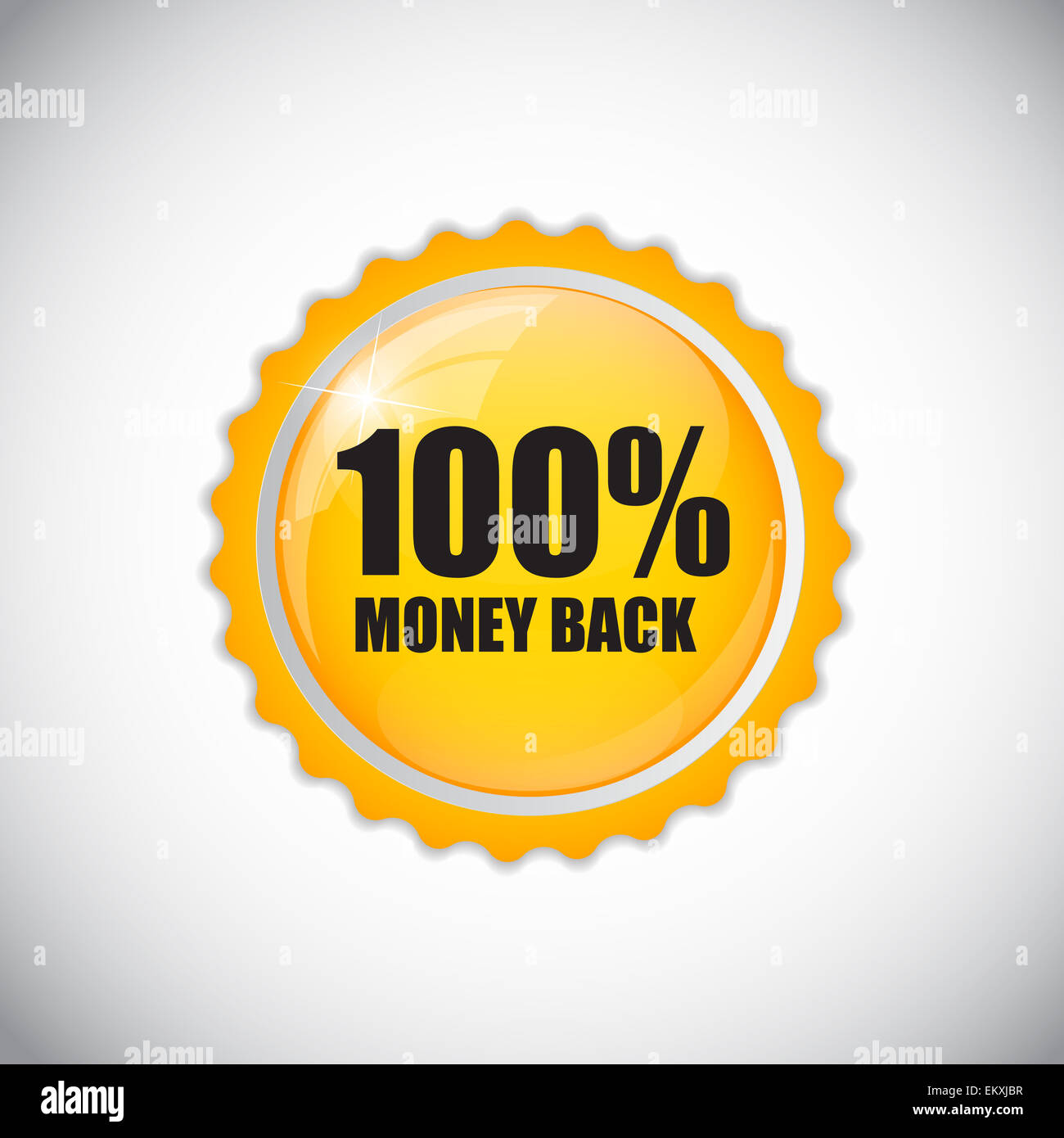 100% Money Back Golden Label Vector Illustration Stock Photo - Alamy