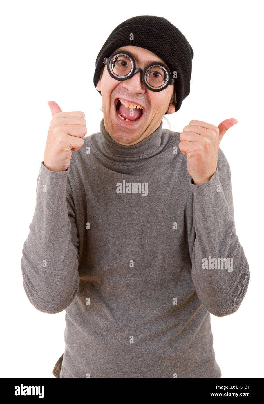 Nerd thumbs up hi-res stock photography and images - Alamy