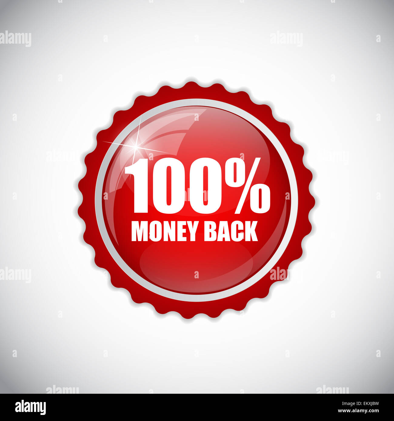 100% Money Back Golden Label Vector Illustration Stock Photo - Alamy