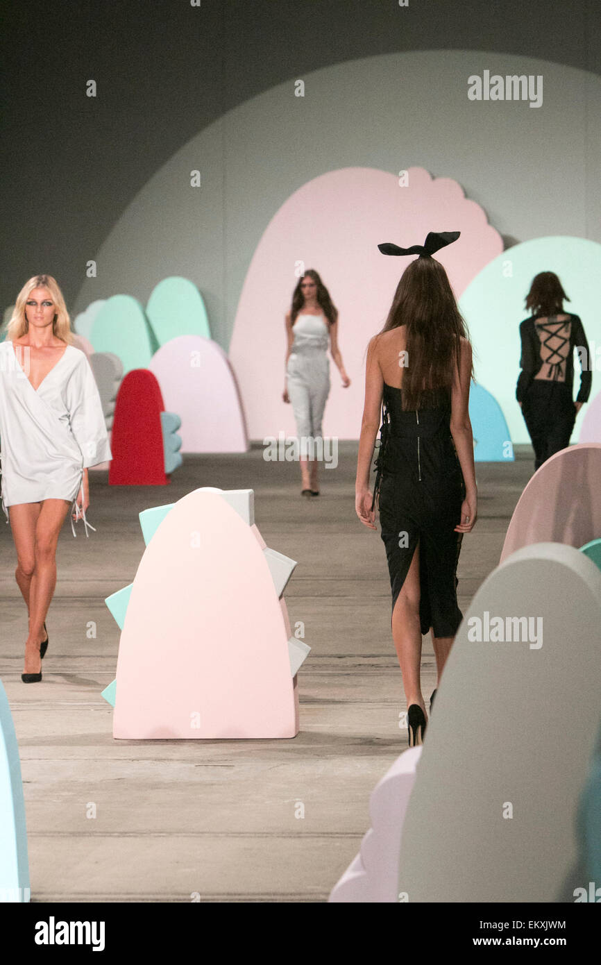 Sydney, Australia. 14th Apr, 2015. Model on the runway during Alice ...