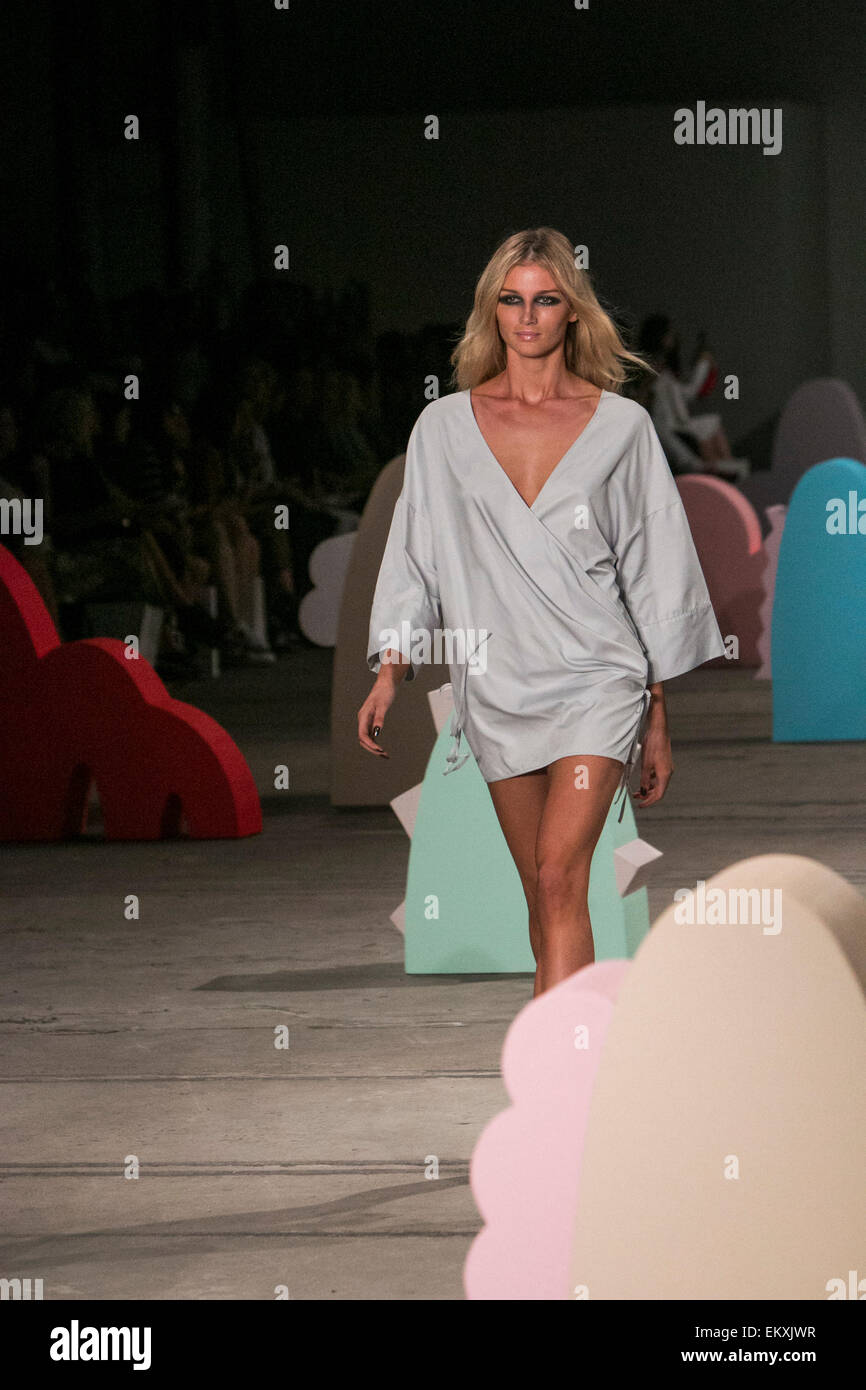 Sydney, Australia. 14th Apr, 2015. Model on the runway during Alice ...